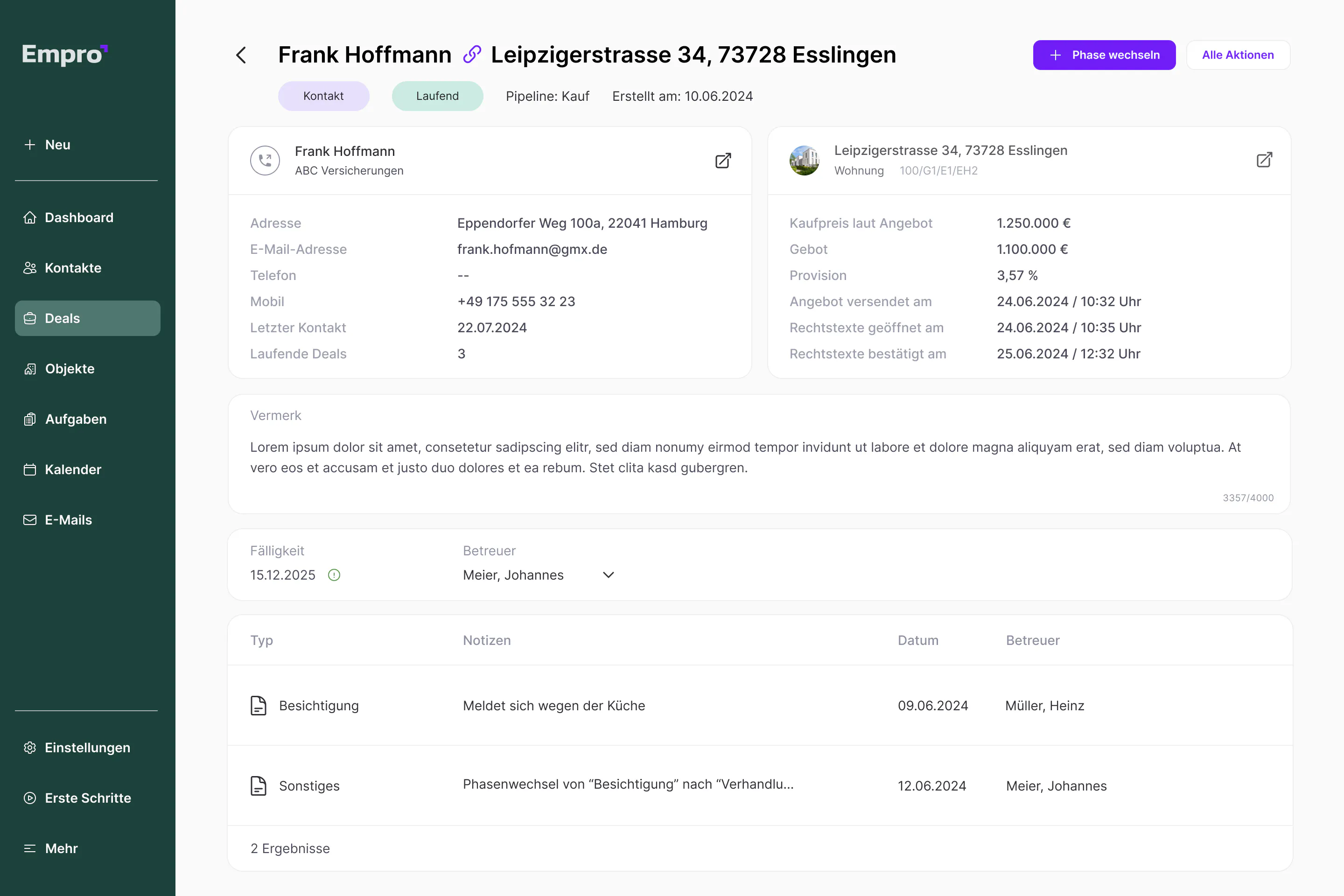 Wechsel von estateSmart auf Empro